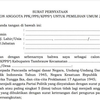 Berita contoh surat pernyataan anggota kpps 2024 terbaru hari ini