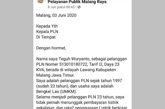 Pemilik Bengkel di Malang Kaget Tagihan Listriknya Rp 20 Juta, PLN: Bisa Dicicil - Sonora.id