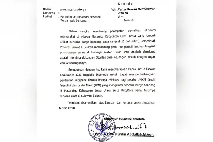 Nurdin Abdullah Minta OJK Relaksasi Kredit Nasabah Terdampak Bencana ...