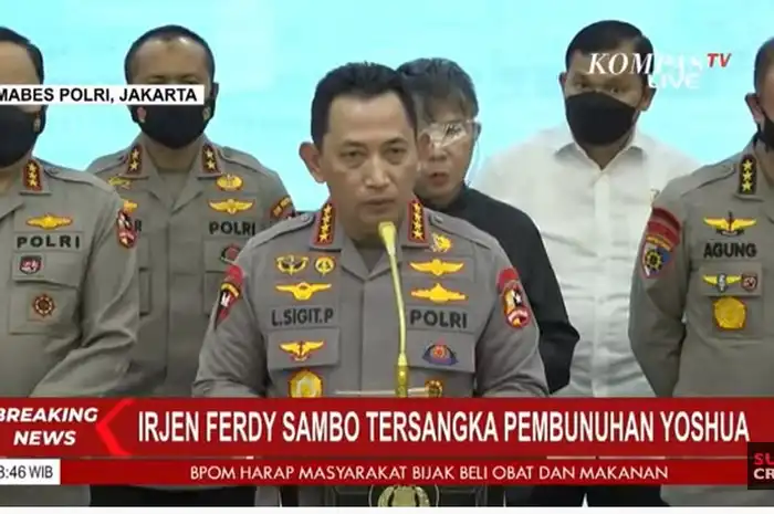 Tok! Irjen Ferdy Sambo Resmi Ditetapkan Sebagai Tersangka - Sonora.id