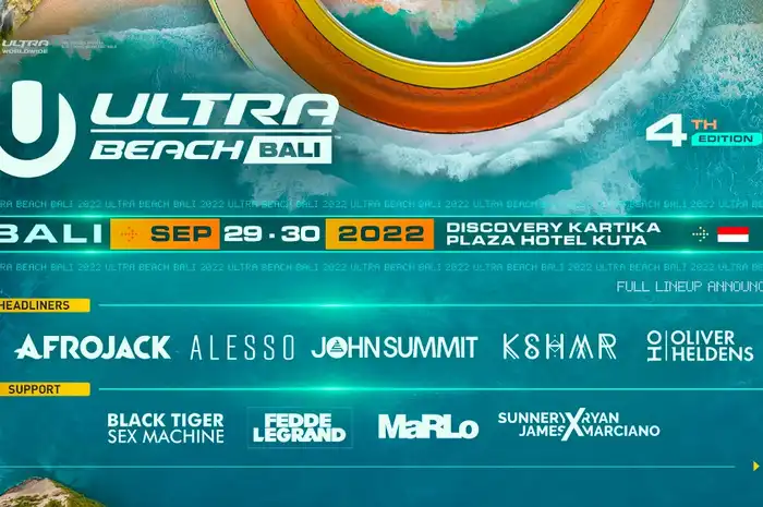 Comeback! Ultra Beach Bali Bakal Hadirkan Afrojack, KSHMR, Oliver ...