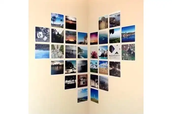 Cara Menata Polaroid Bentuk Love untuk Hiasan Dinding Kamar Tidur ...