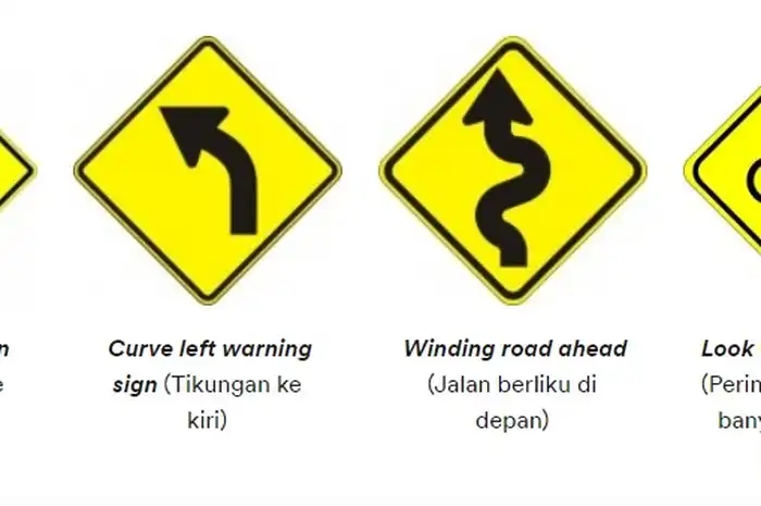 15+ Daftar Rambu Lalu Lintas dalam Bahasa Inggris Beserta Artinya ...