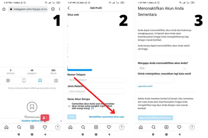 Cara Deactive IG atau Menonaktifkan Akun Instagram Sementara - Sonora.id