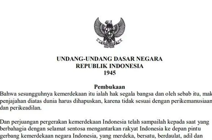 Sifat dan Kedudukan UUD 1945 yang Harus Dipahami Warga Negara Indonesia ...