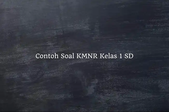 16 Contoh Soal KMNR Kelas 1 SD, Lengkap dengan Kunci Jawaban - Sonora.id