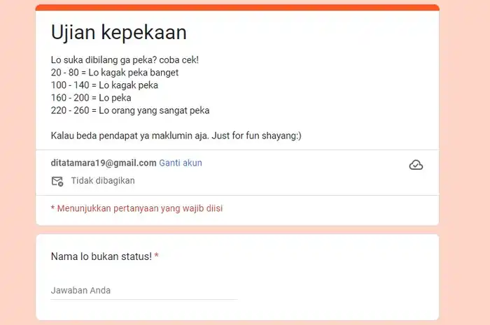 Cara Main Ujian Kepekaan 2024 di Google Form, Viral di TikTok - Sonora.id