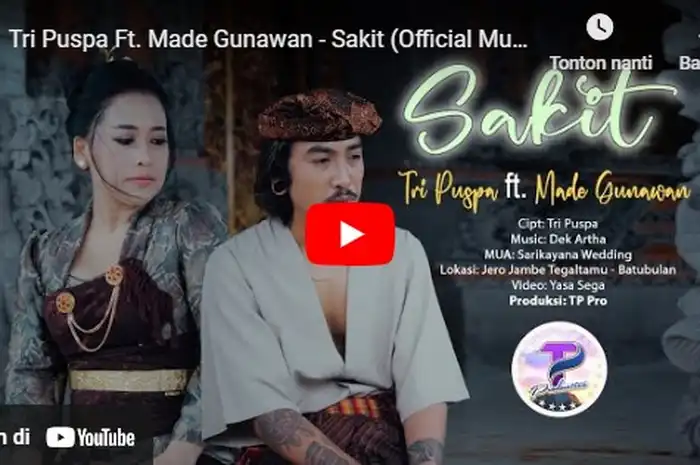 Lirik Lagu Sakit - Tri Puspa ft. Made Gunawan - Sonora.id