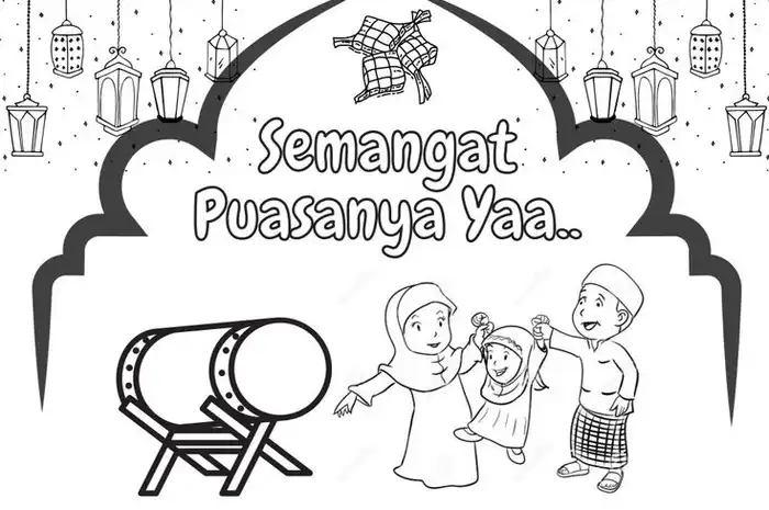 30 Gambar Mewarnai Tema Ramadhan 2025 untuk TK/SD, Lucu dan Menarik ...
