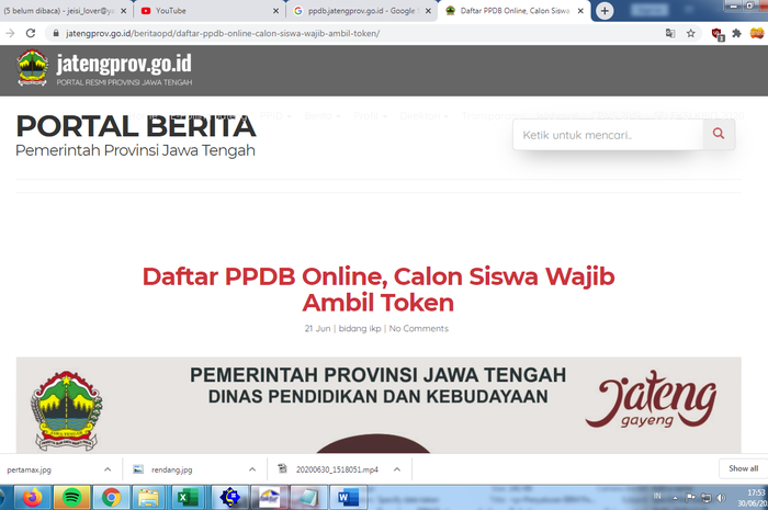 Cara Cek Pengumuman Hasil Seleksi PPDB Jawa TengAH SMA/SMK 2020 - Sonora.id