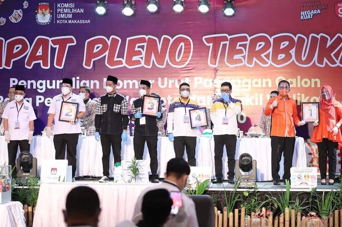 KPU Undi Nomor Urut Paslon di Pilkada Makassar 2020, Ini Hasilnya - Sonora.id