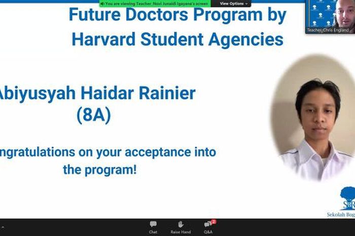 Mengenal Haidar, Siswa 13 Tahun yang Lolos Program Future Doctors Harvard - Sonora.id