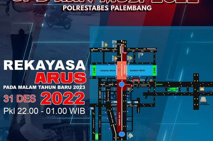 Berikut Rekayasa Lalu Lintas Menuju Jembatan Ampera di Malam Tahun Baru 2023 - Sonora.id