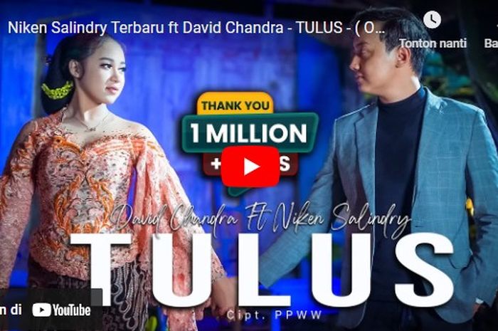 Lirik Lagu 'Tulus' - David Chandra ft. Niken Salindry, Tak genggem tanganmu, tak elus pipimu ...