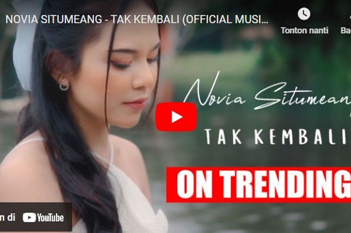 Lirik Lagu Tak Kembali - Novia Situmeang, Selamat datang sepi tinggalkan memori - Sonora.id