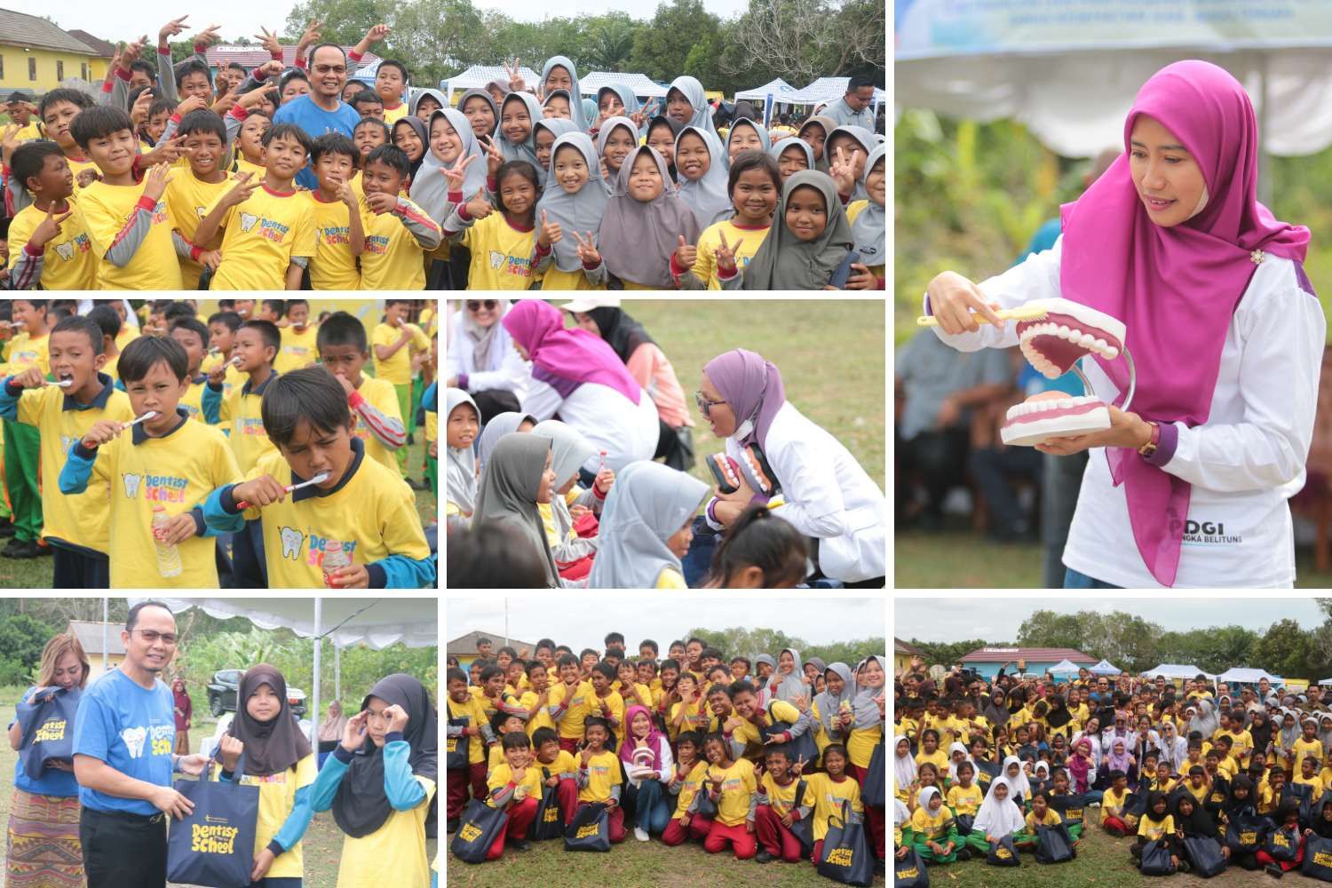 350 Siswa SD di Lubuk Besar Sikat Gigi Bersama drg. Eva Algfry Sebagai Edukasi Kesehatan Mulut ...