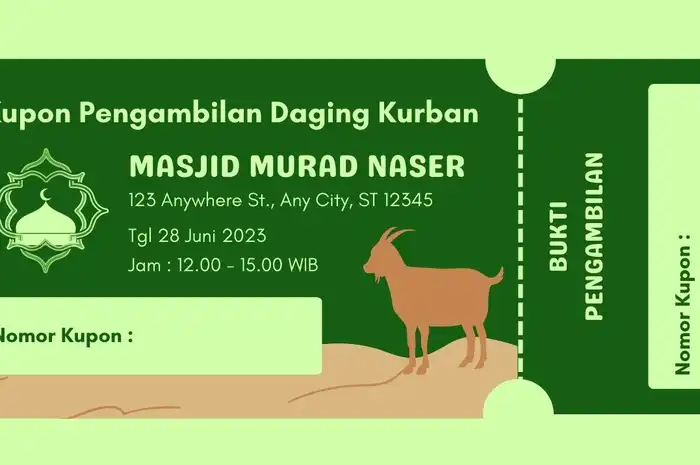 15 Contoh Kupon Kurban Idul Adha 2023 dan Cara Membuatnya dengan Mudah - Sonora.id