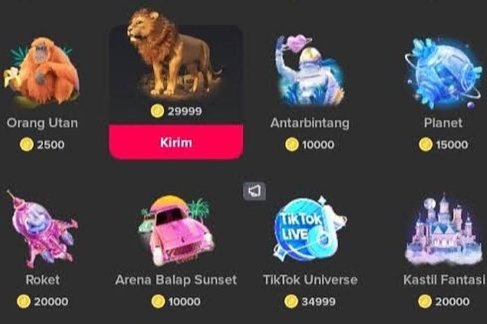 Pantas TikTokers Girang, Segini Harga Gift Singa kalau Dirupiahkan ...