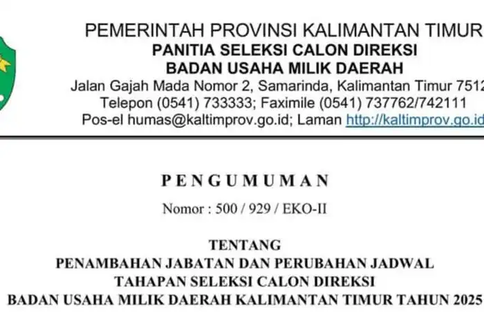 Seleksi Calon Direksi BUMD Pemprov Kaltim Masuk Tahap UKK - Sonora.id