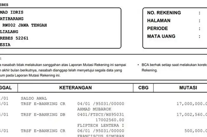 Apa Pengertian Rekening Koran? Fungsi, Contoh, dan Cara Mencetak ...