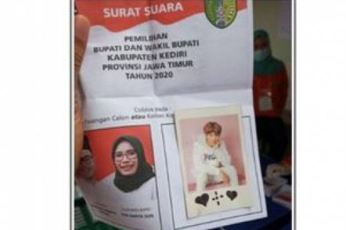 Viral! Foto Suga BTS Hiasi Surat Suara Pilkada Kabupaten Kediri - Sonora.id