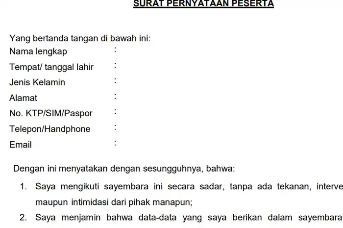 11 Contoh Surat Pernyataan dan Cara Membuatnya yang Baik dan Benar - Sonora.id